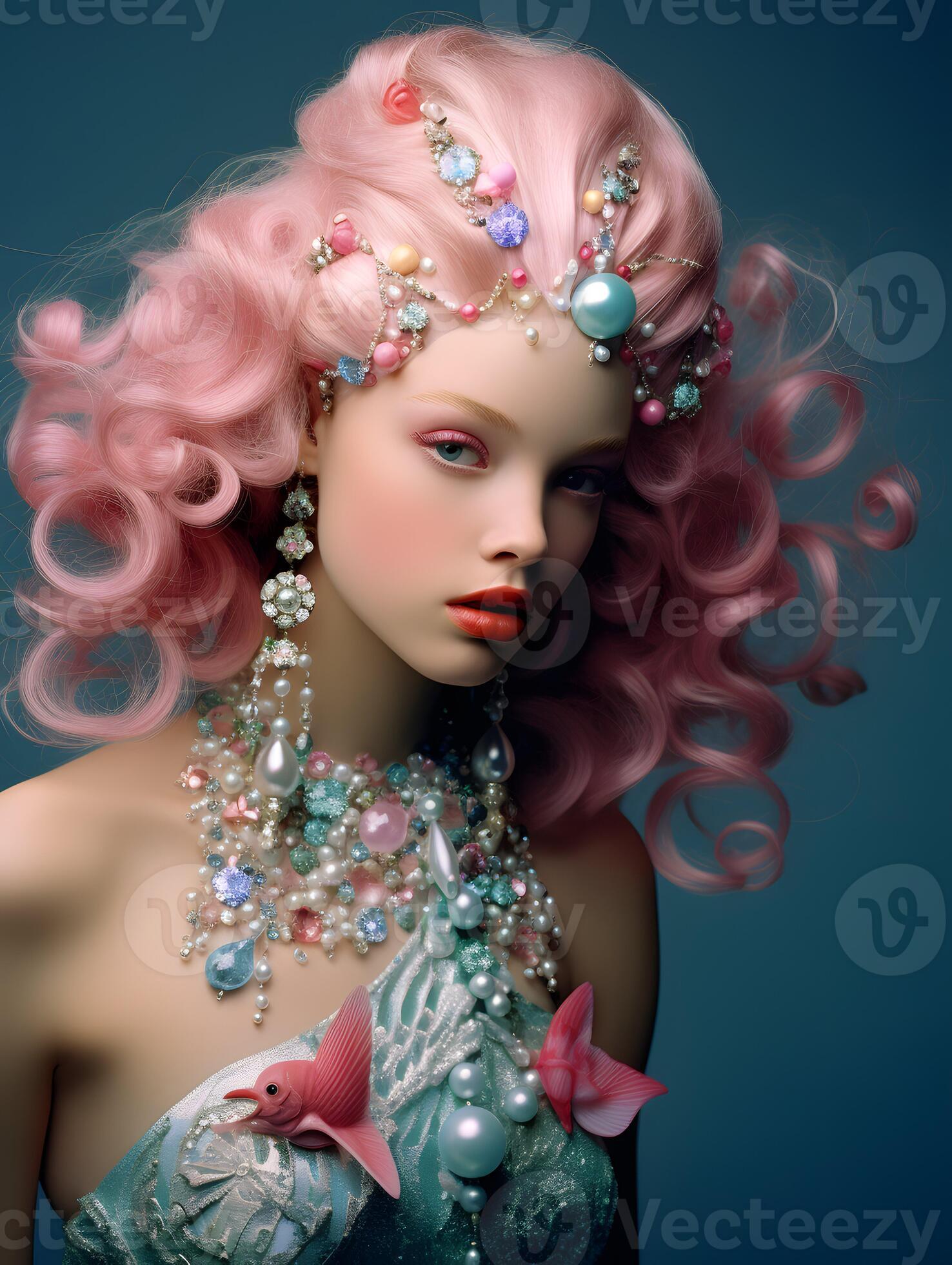 Barbie doll, pink blonde girl, background, Generative AI 28955806 Stock ...