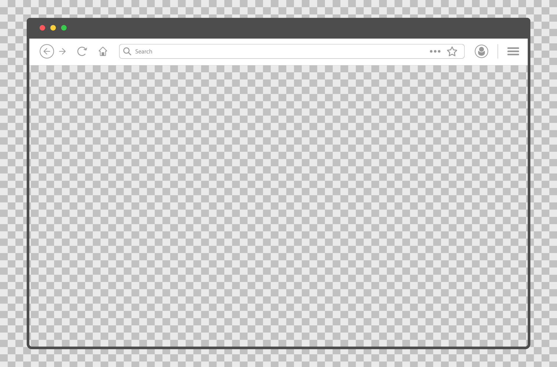 Outline Browser Window Website Mockup Frame Editable Template Of Computer Browser Empty