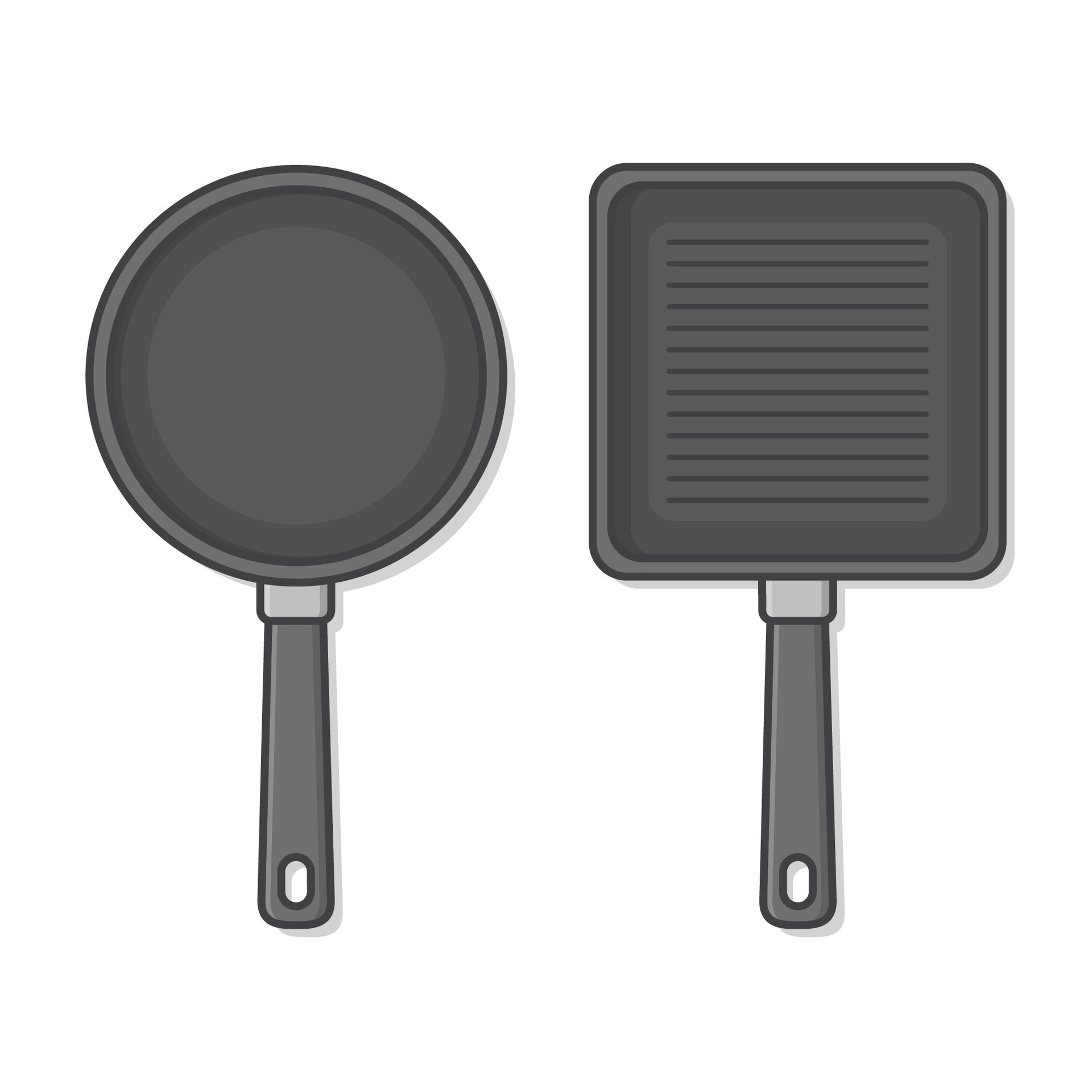 Frying Pan Vector Icon Illustration Kitchen Utensil For Cooking