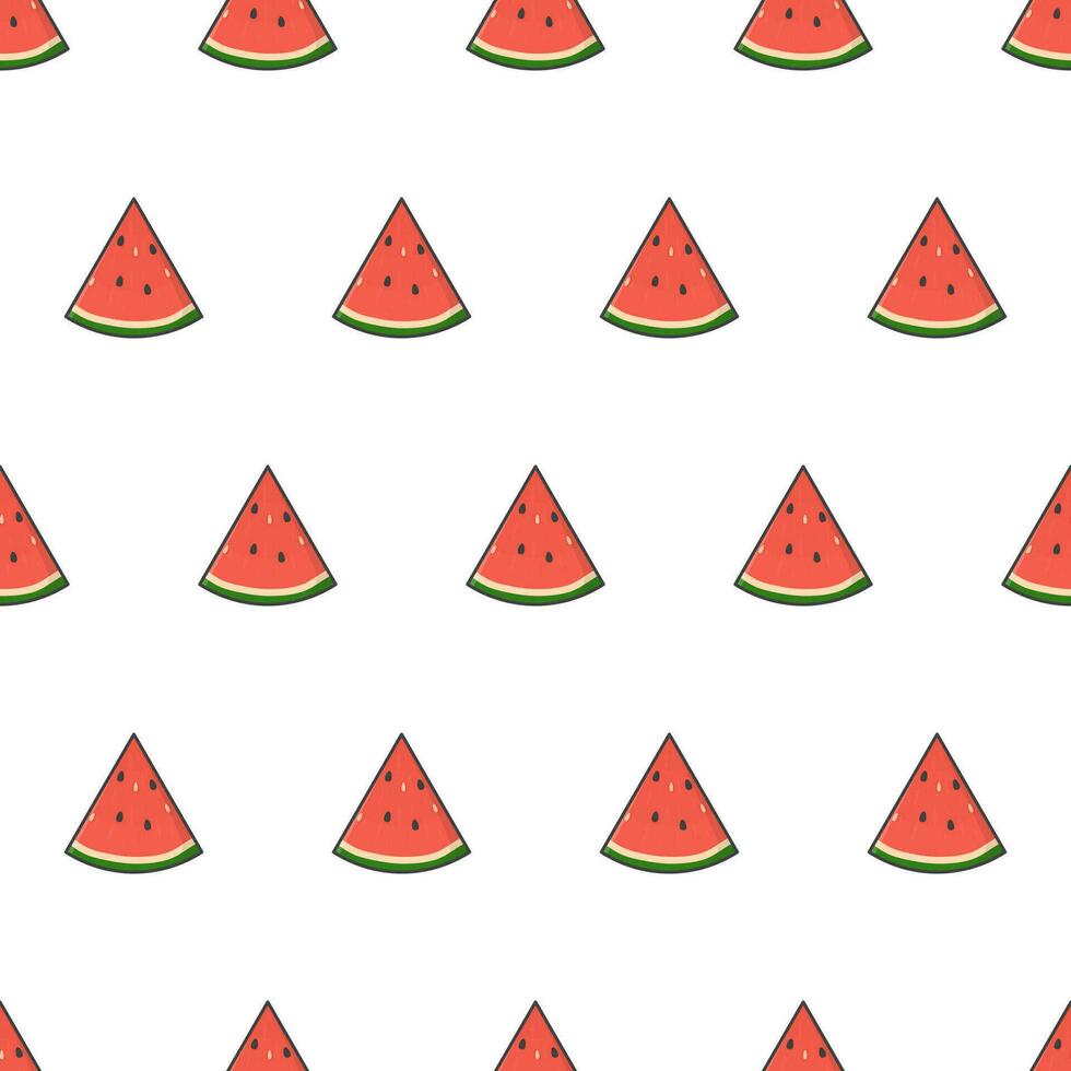 Watermelon Slice Seamless Pattern On A White Background. Slice ... Watermelon Slice Seamless Pattern On A White Background. Slice ...