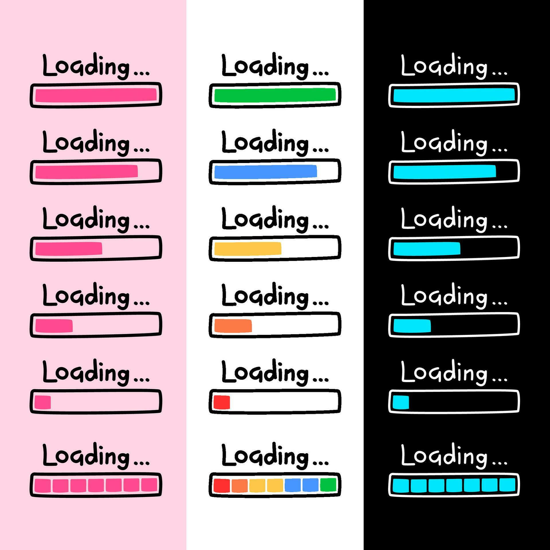 Progress loading bar. loading process icon. loading bar progress icon. load sign vector ...