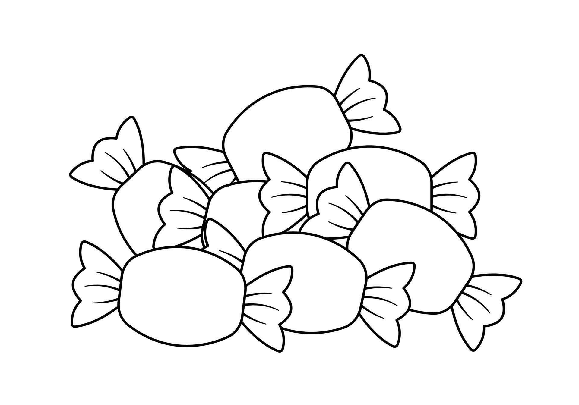 Coloring Page Candies Cartoon Vector Illustration 29096870 Vector Art ...