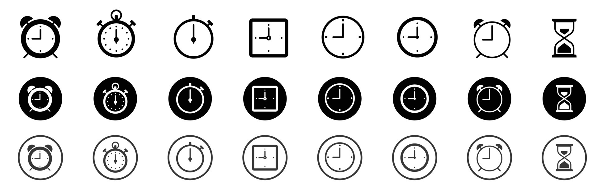 Clock Icon Set Analog Clocks Timepiece Concepts Collection 29097956