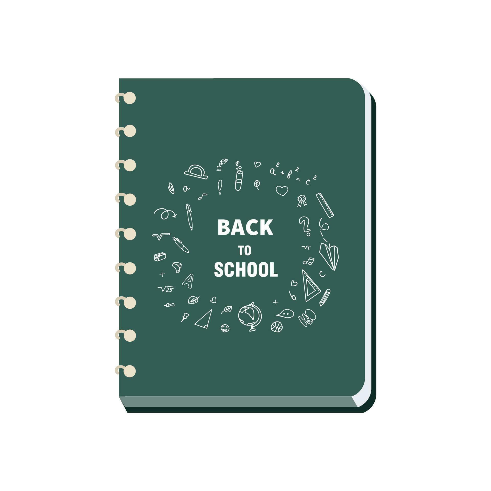 School Doodle On Notebook Page Vector Background File Vector Illustration Lettering Back To