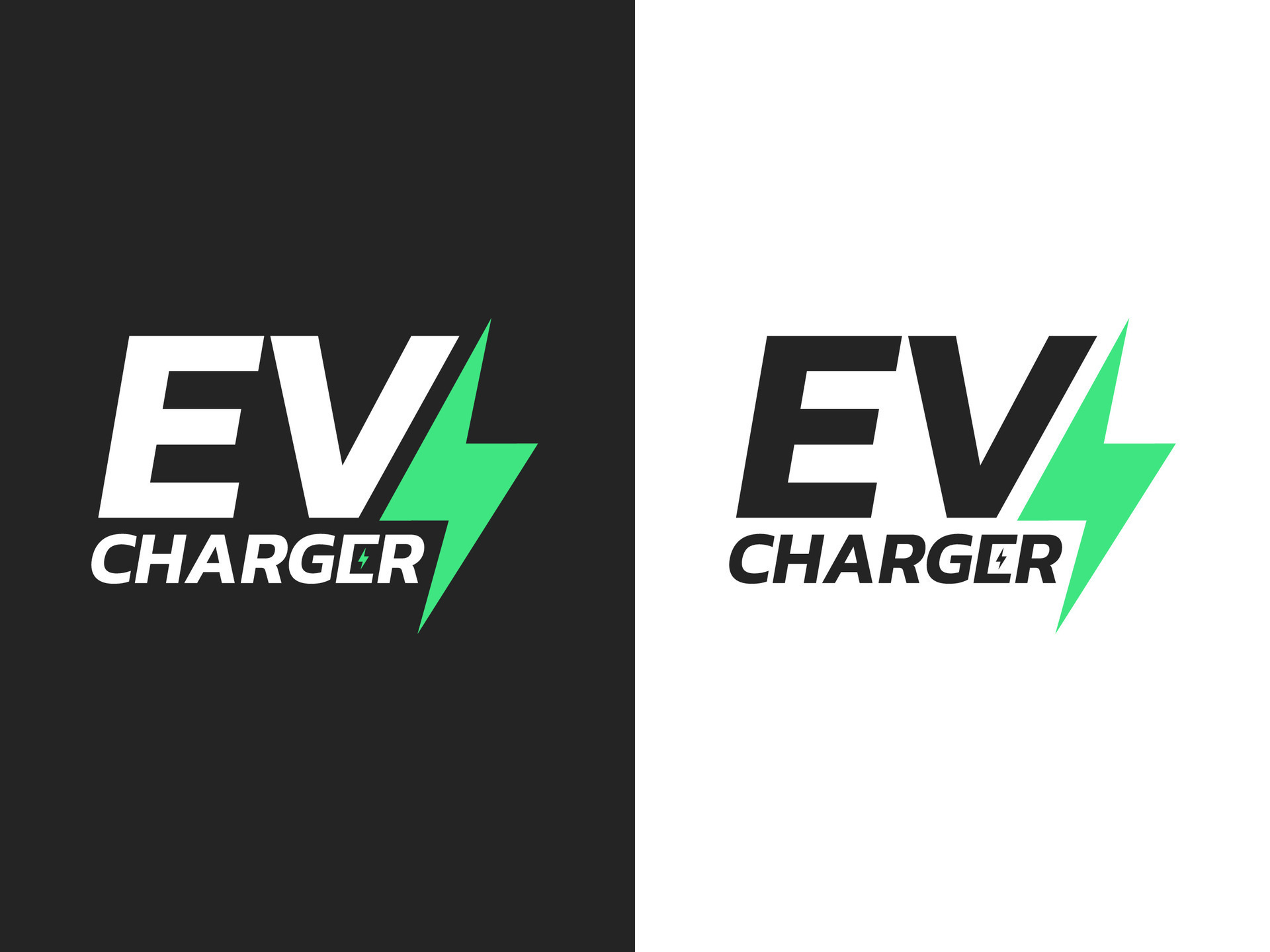 Electric Car Charger Logo for EV Electric Vehicle Chargers. Green Energy Logo Design. Eco ...