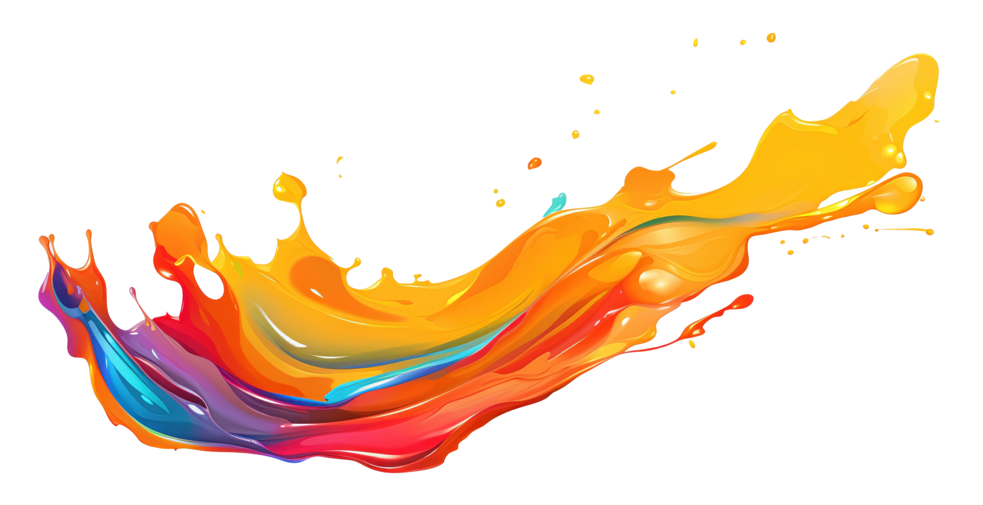 AI Generative. Colorful paint 3d splash. Isolated element on the transparent background. High ...
