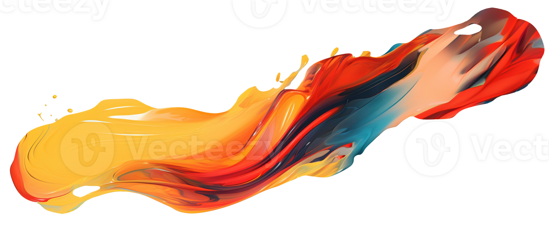 AI Generative. colorful paint 3d splash. Isolated element on the transparent background. High ...