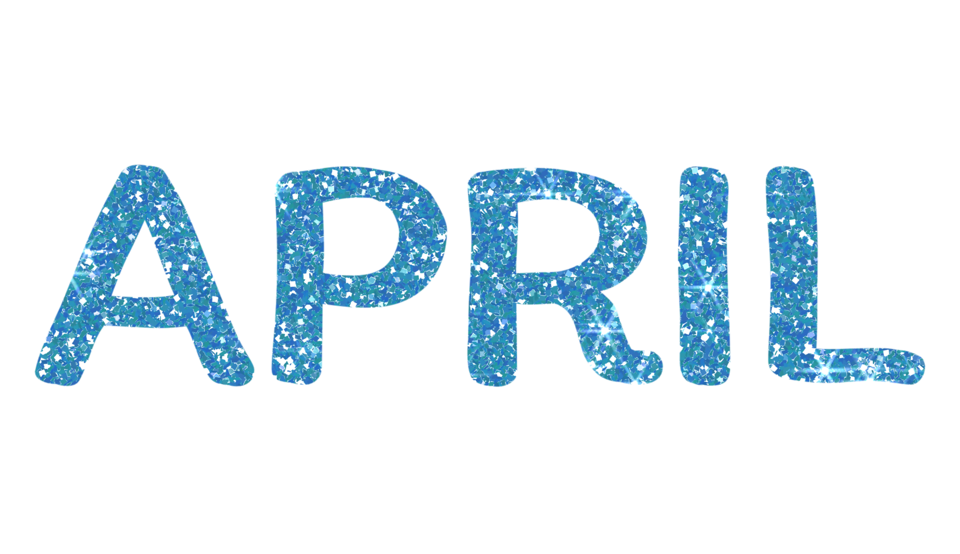Blue glitter APRIL Letters Icon. April sign. Design for decorating, background, wallpaper ...