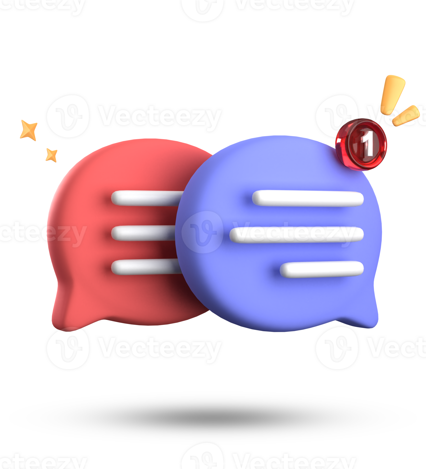 3d rendering of speech bubble with notification icons, 3D pastel chat ...