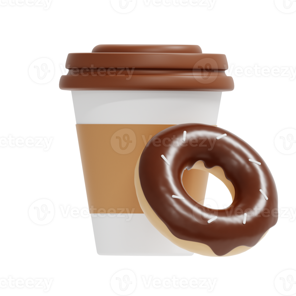 Coffee And Donuts 3d Illustration 29108861 Png