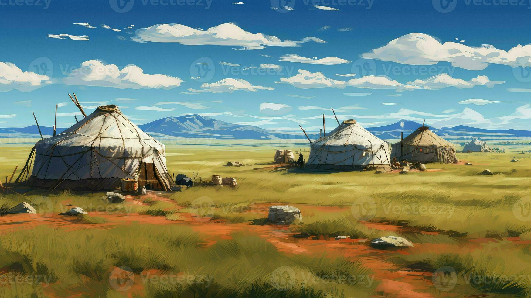 outdoor steppe traditional yurts ai generated 29110204 Stock Photo at Vecteezy