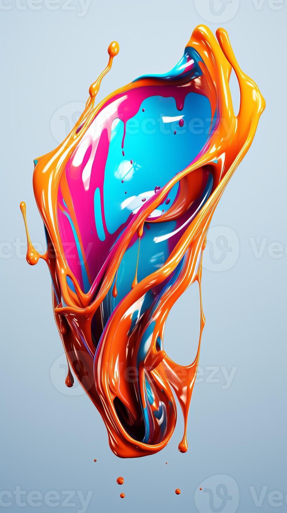 colorful paint 3d splash. Isolated element on the transparent background. High quality ...