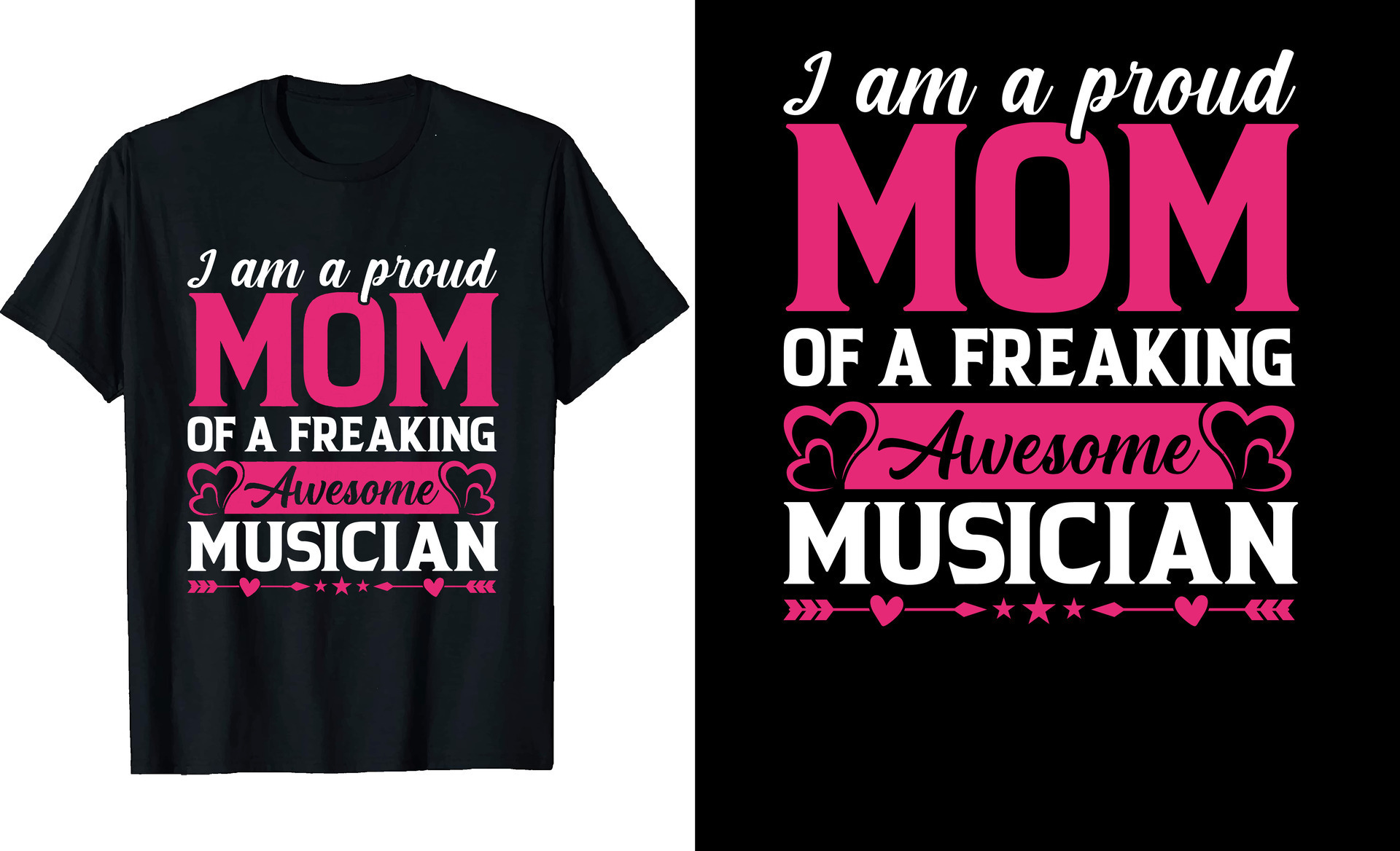 Im A Proud Mom Of A Freaking Awesome Musician Or Mom T Shirt Design Or