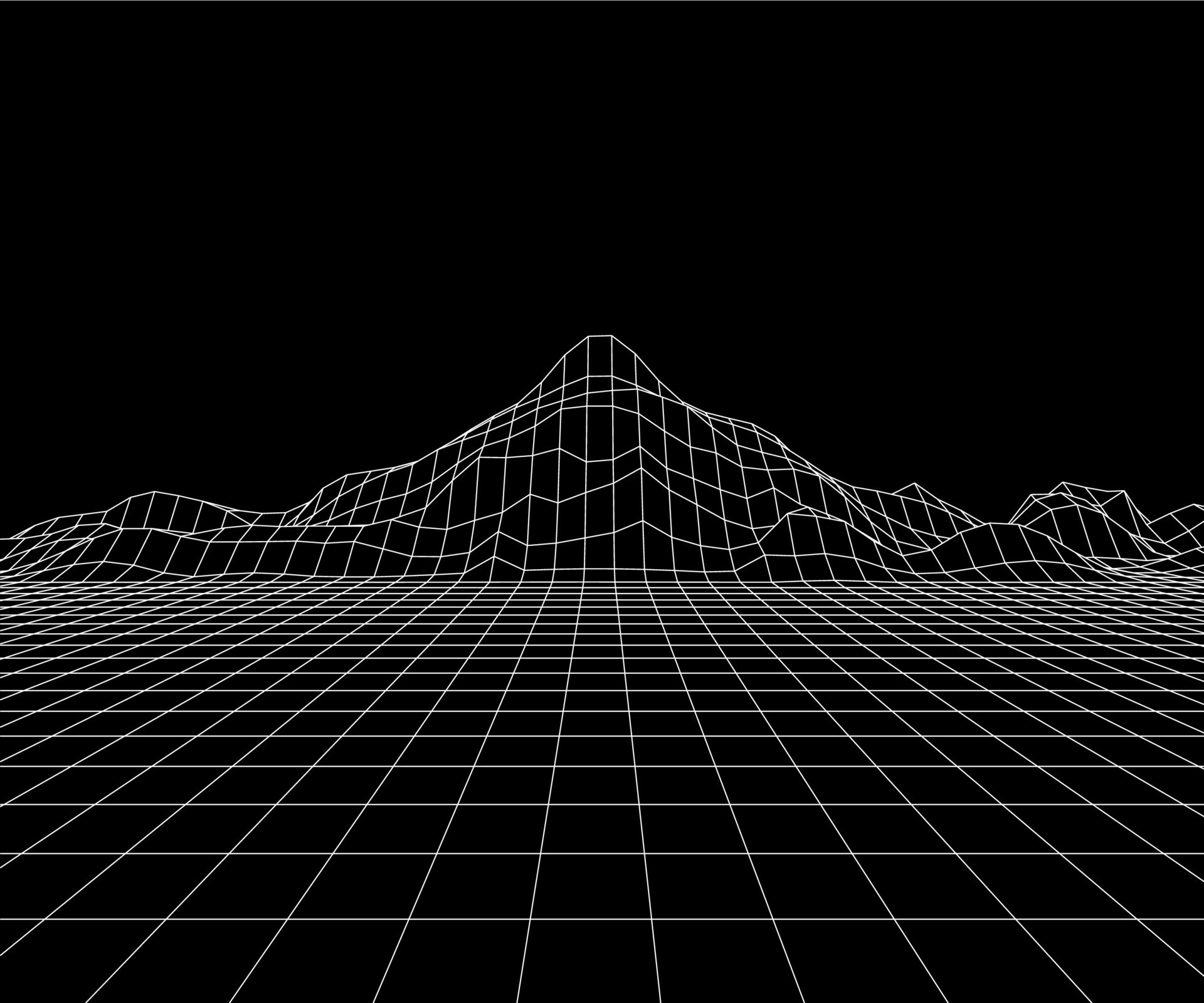 Mountains peak grid. 3d polygonal synthwave landscape. Futuristic ... Mountains peak grid. 3d polygonal synthwave landscape. Futuristic ...