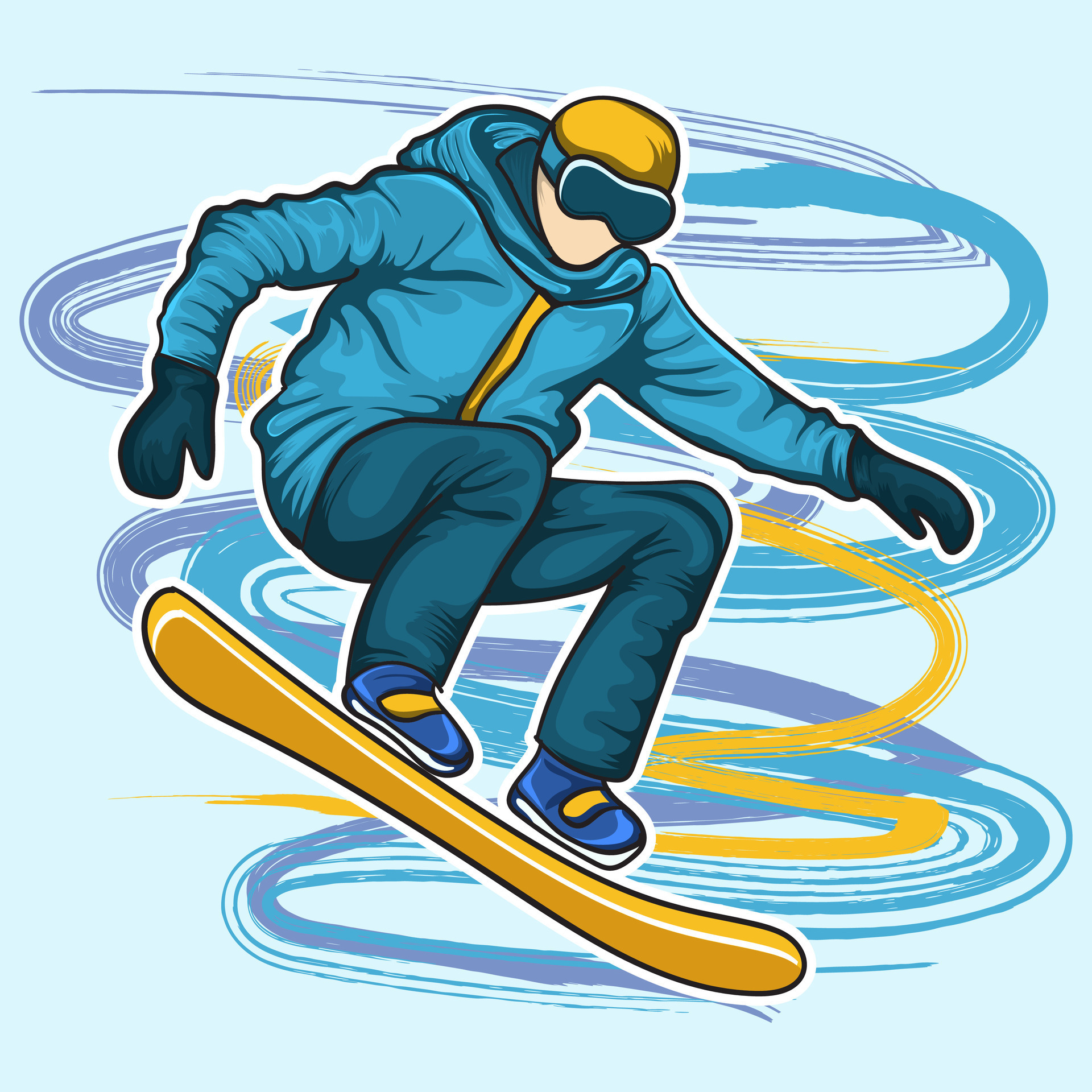 Snowboarding vector design colorful illustration. 29129626 Vector Art ...