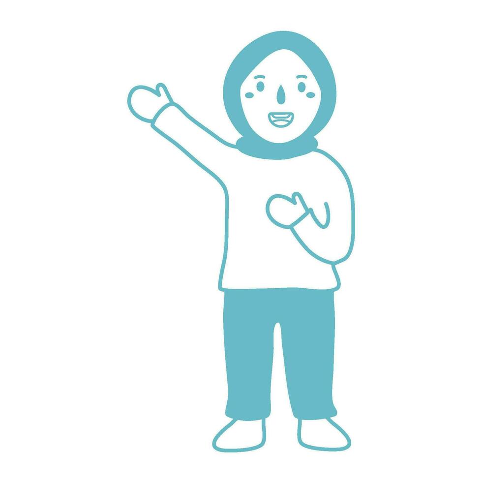 Happy Girl Wearing Hijab 29132646 Vector Art At Vecteezy