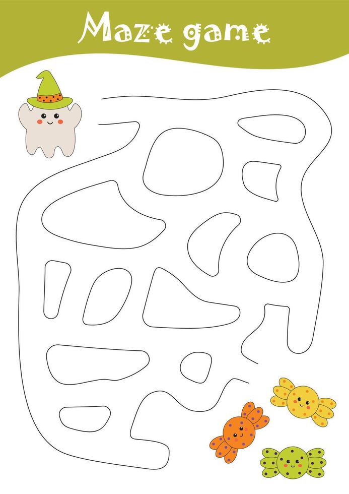 Halloween Maze game. Printable worksheet, activities for children ...