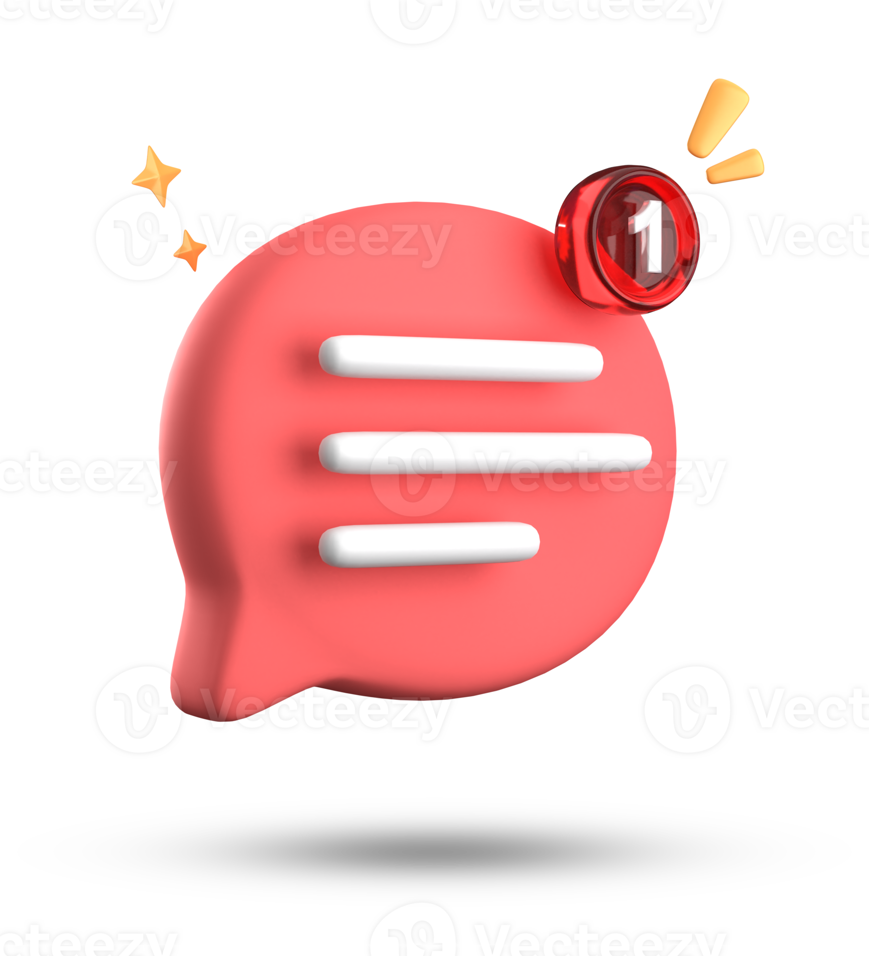 3d rendering of speech bubble with notification icons, 3D pastel chat ...