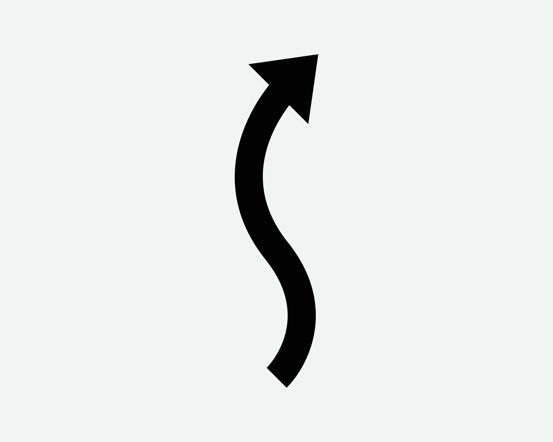 Wave Arrow Up Right Icon Wavy Curve Curly Curvy Pointer Point Path