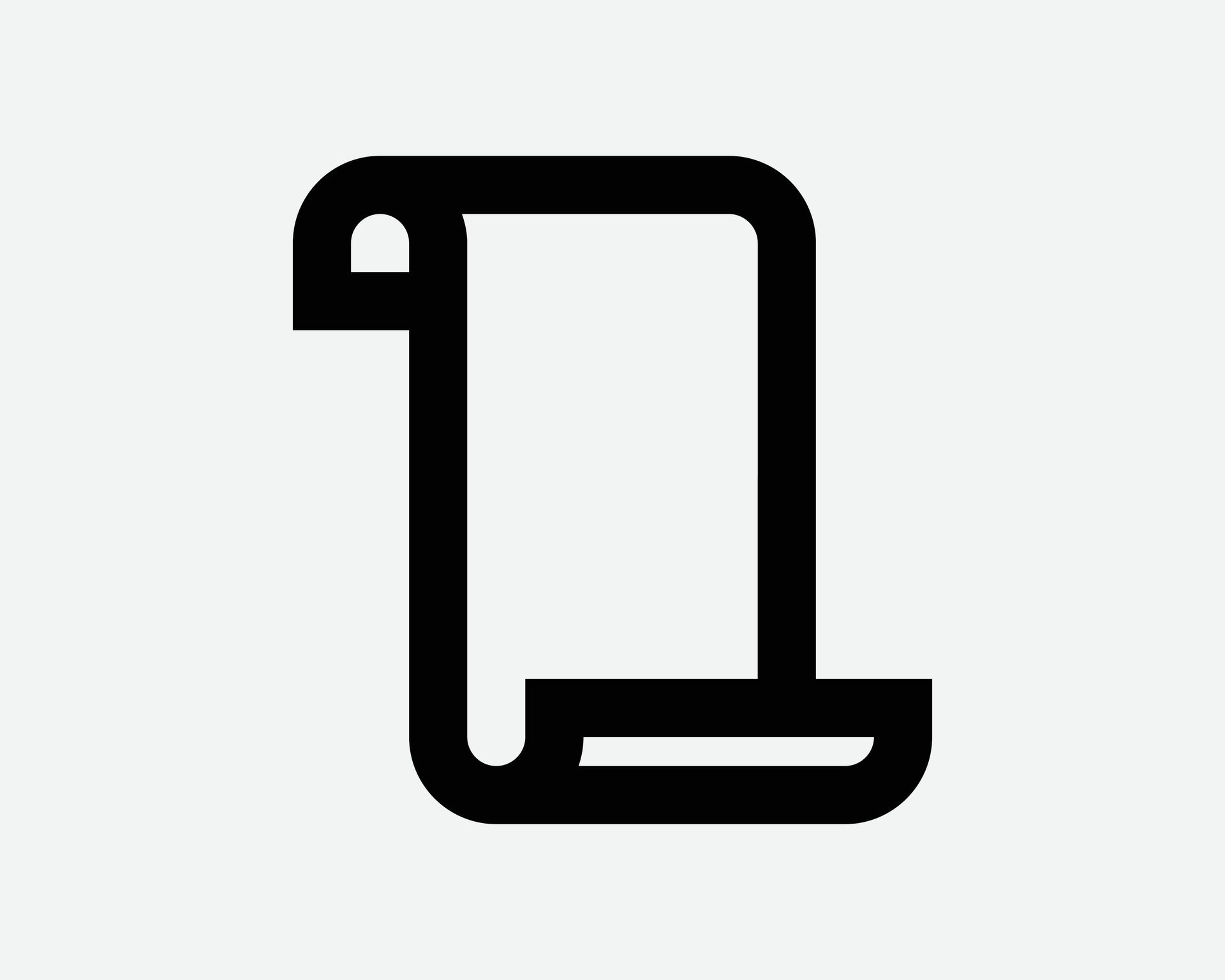 Document Scroll Icon Paper File Certificate Ancient Manuscript Page Sheet Roll Black White ...