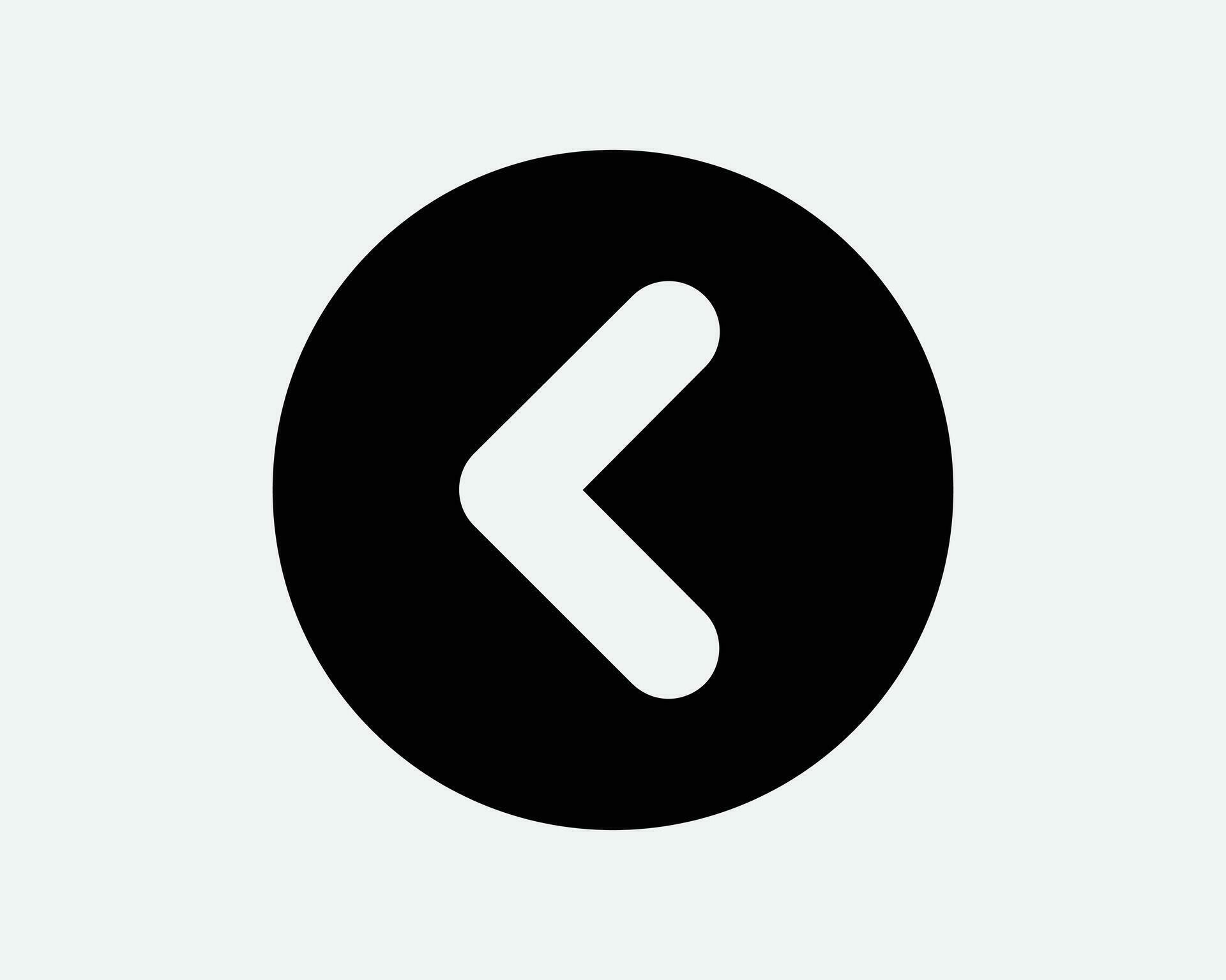 Round Left Arrow Icon West Side Circular Circle Button Navigation Position Direction Path Road