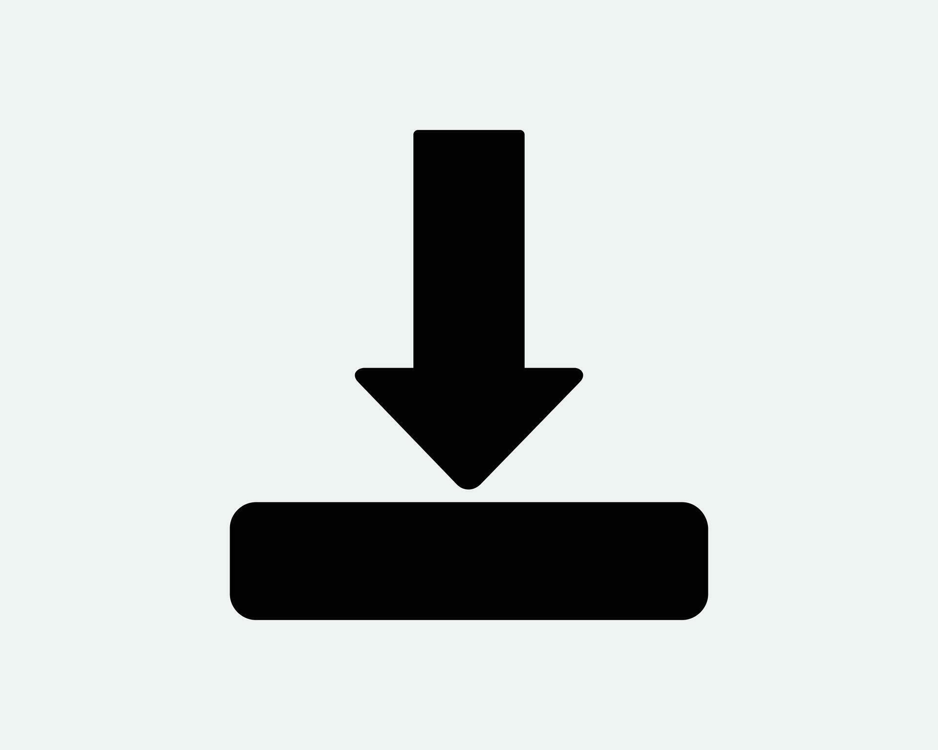Download Icon Down Load Loading Server Storage Data Archive Arrow Computer Button Black Shape ...