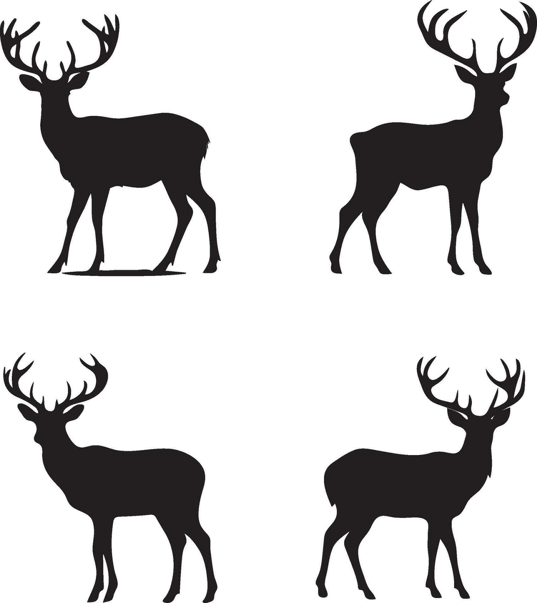 Set of deer silhouettes. Wild animal 29137206 Vector Art at Vecteezy