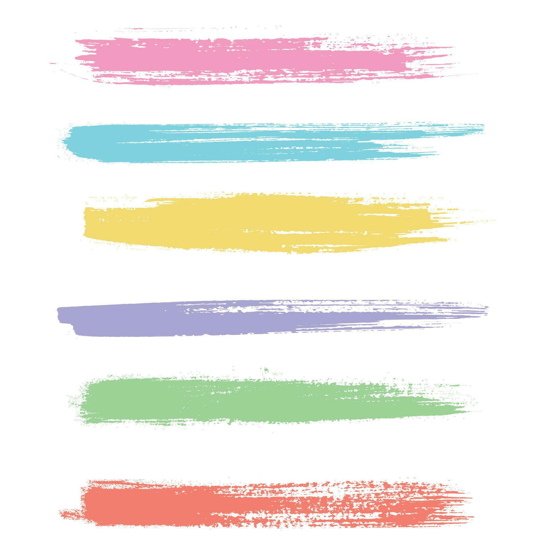 Vector set of grunge brush strokes. Set of colorful brush strokes ...