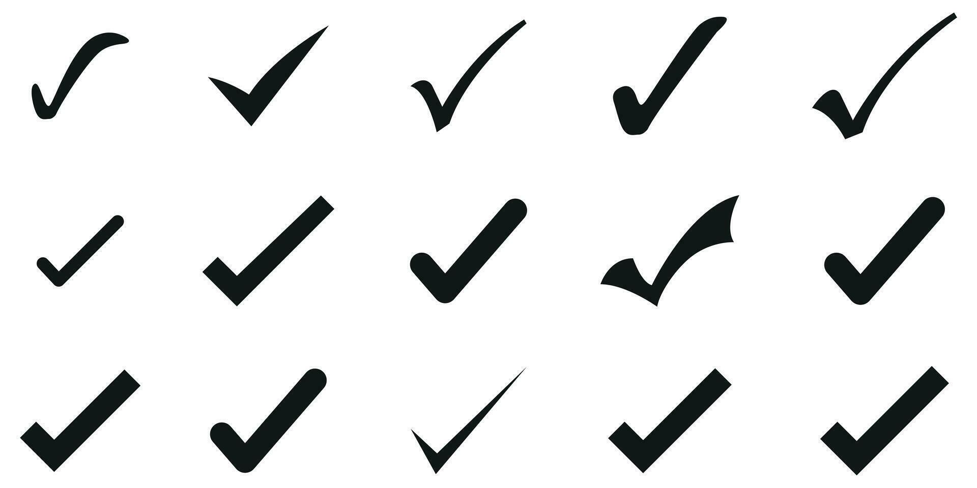 Check mark icons set. Check marks symbol collection. Simple check mark. Quality sign icon ...
