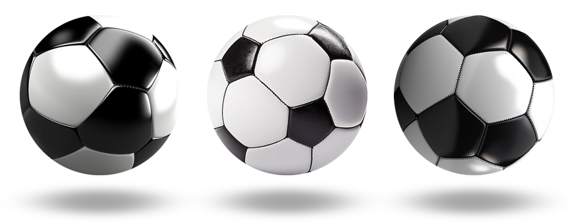Collection Of Black And White Soccer Ball Elements Generative Ai 29145208 Png