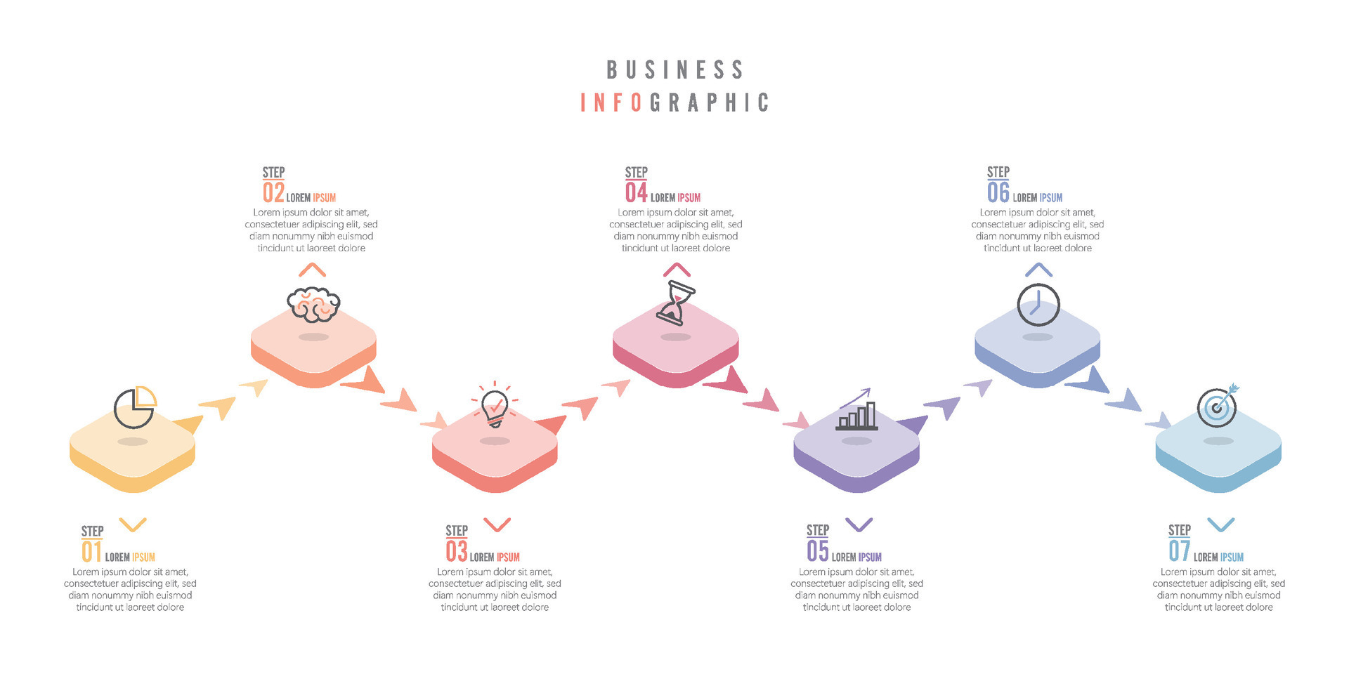 Vector infographic template with 3D paper label, integrated circles ...