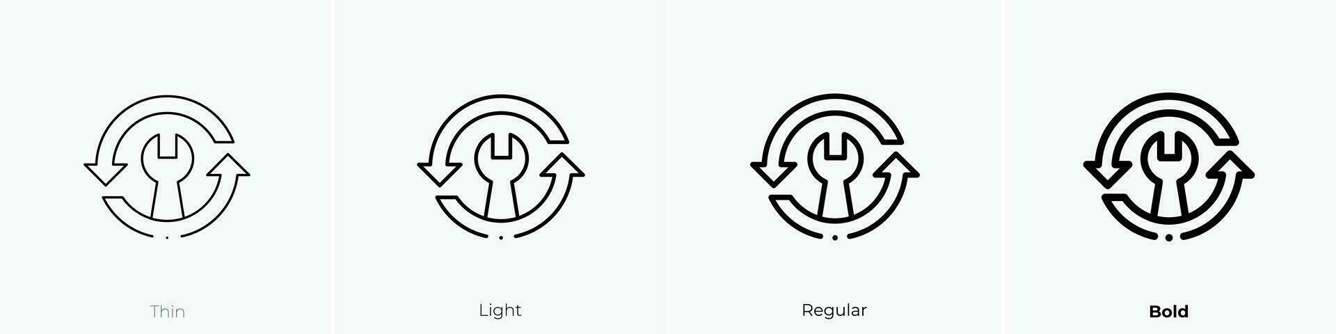 system update icon. Thin, Light, Regular And Bold style design isolated ...