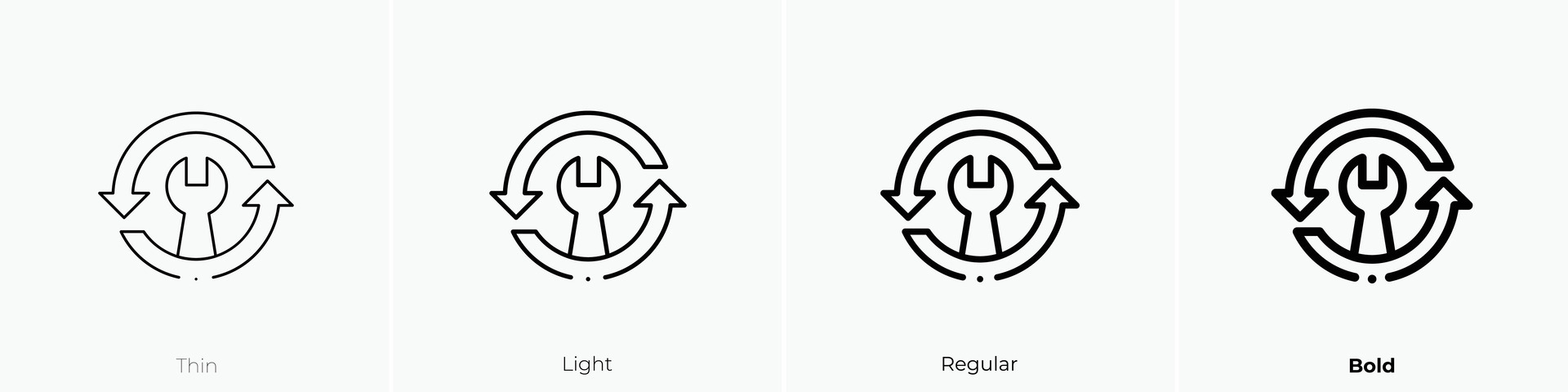 system update icon. Thin, Light, Regular And Bold style design isolated ...