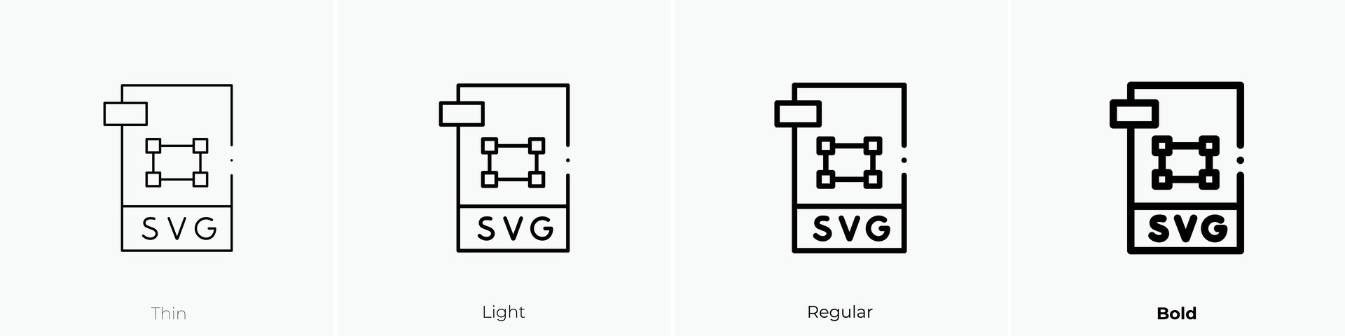 svg file icon. Thin, Light, Regular And Bold style design isolated on white background 29150403 ...