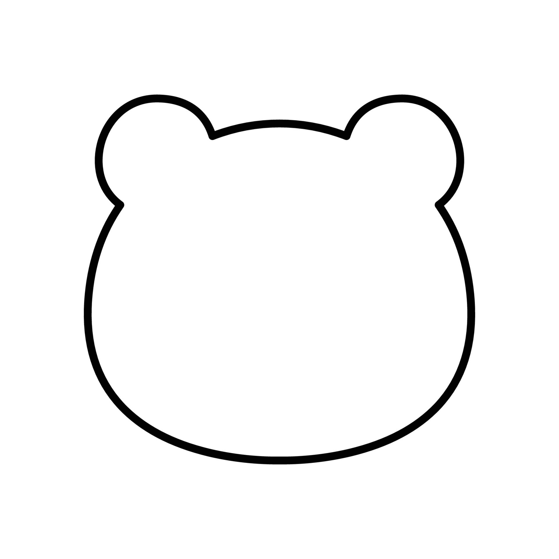 animal, oso cabeza forma icono contorno estilo. osito de peluche oso sencillo avatar personaje ...