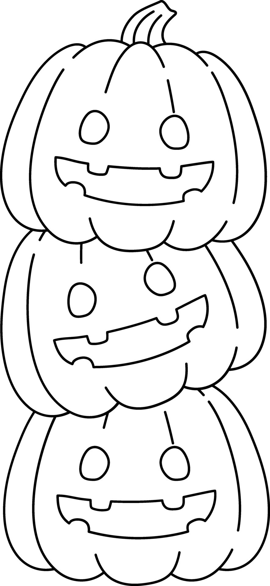 Halloween Pumpkin Stacked Illustration Outline 29157364 Vector Art at ...