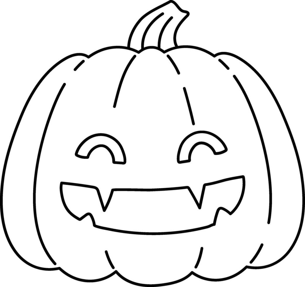 Halloween Happy Pumpkin Illustration Outline 29157371 Vector Art at ...