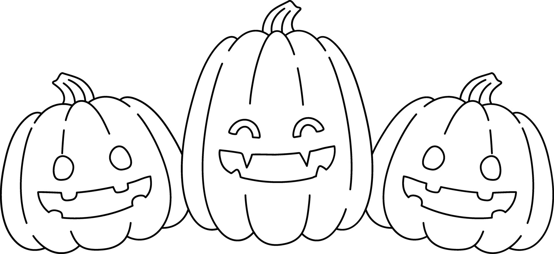 Halloween Happy Pumpkin Illustration Outline 29157373 Vector Art at ...