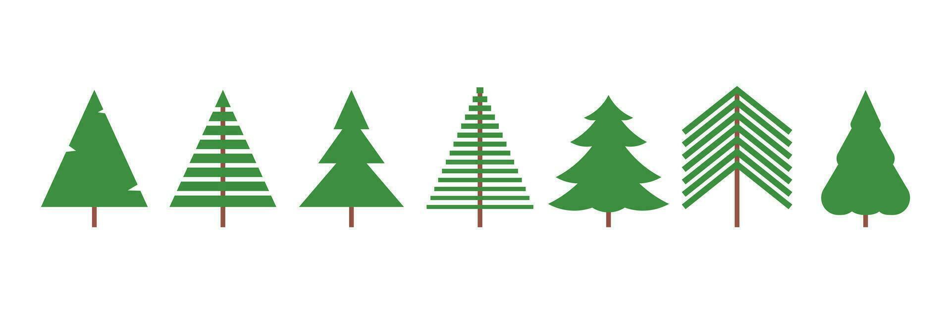 Set of simple Christmas trees. Simple vector shapes for design ...
