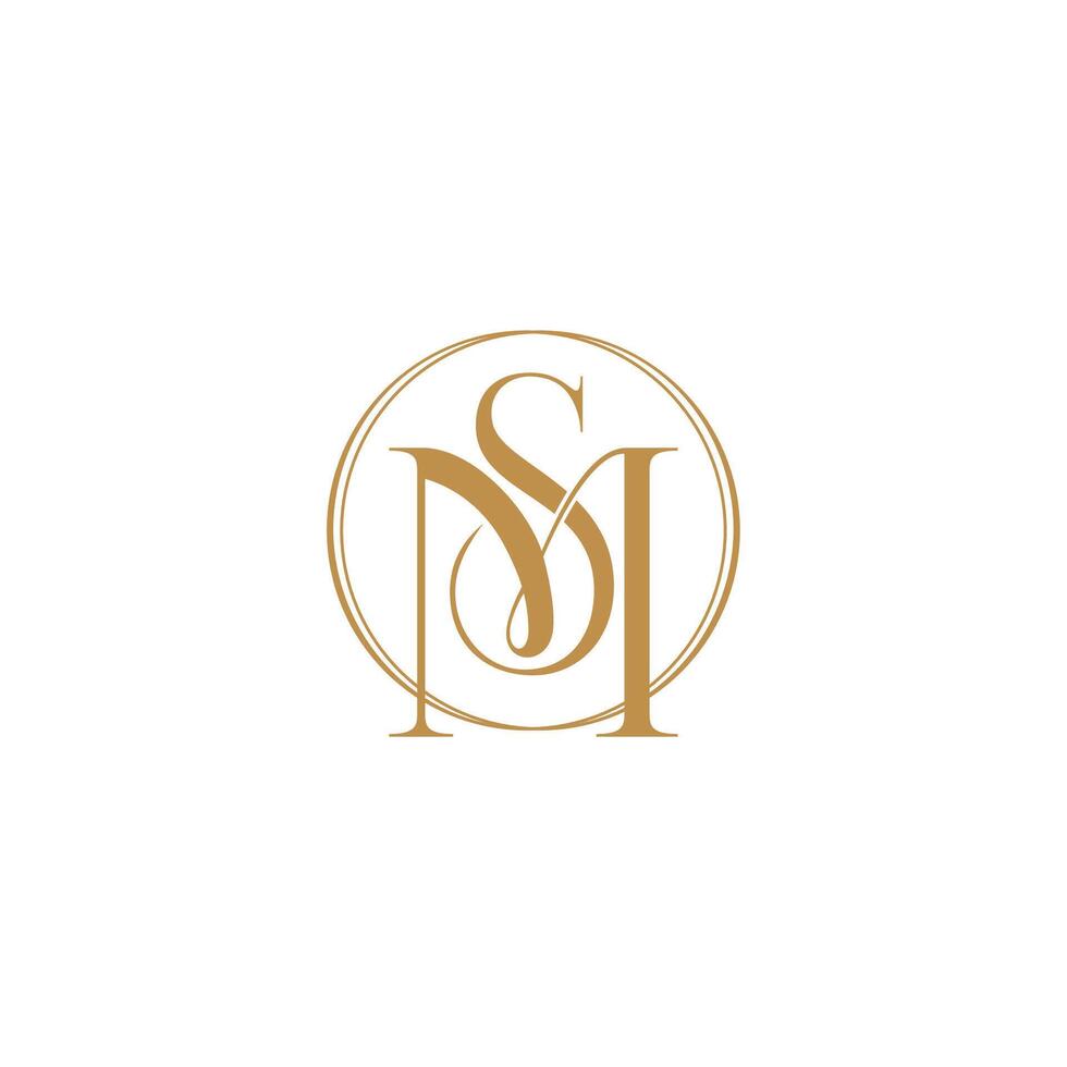 MS SM Letter Linked Luxury Premium Logo, Wedding Logo Design, Custom Wreath Wedding Monogram ...