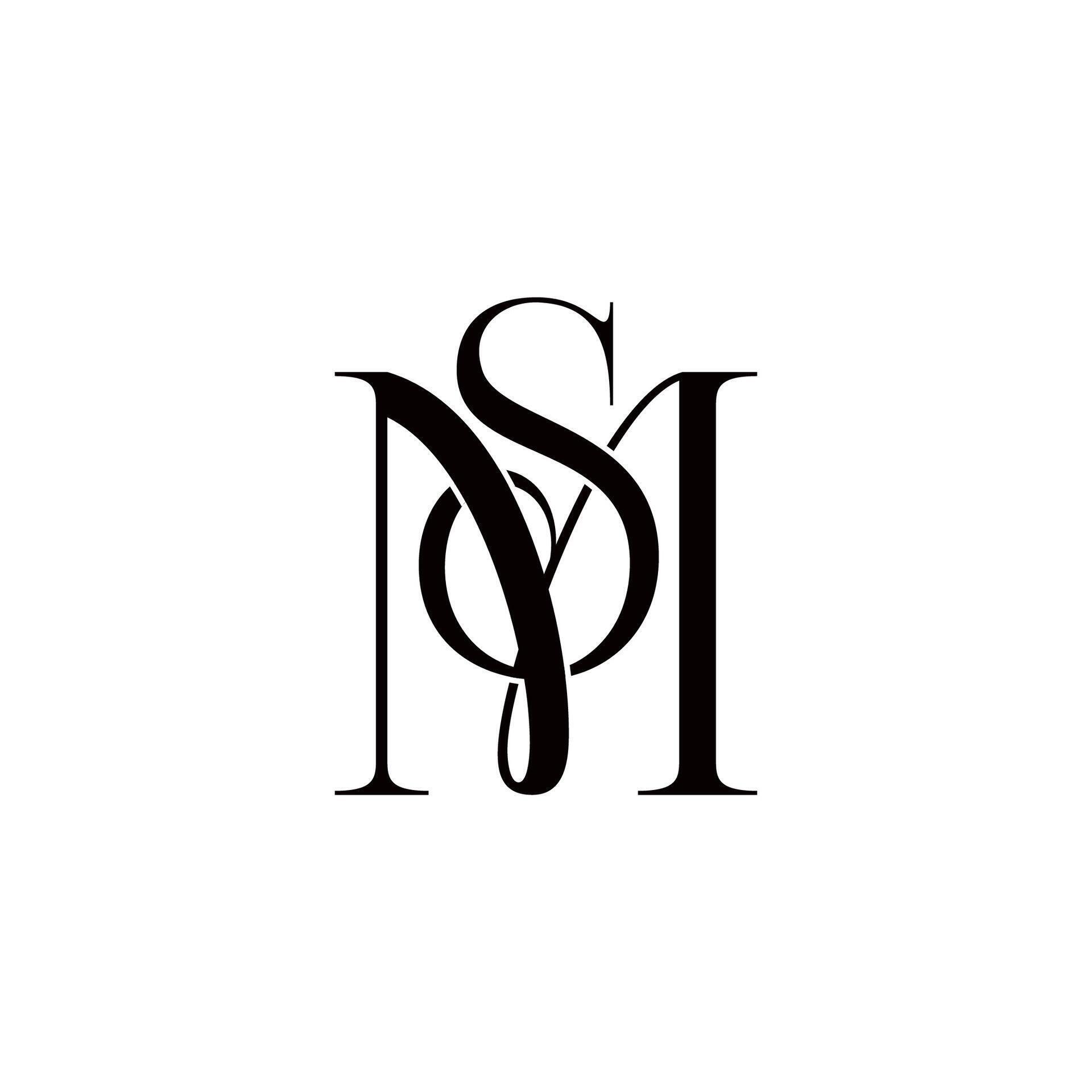 MS SM Letter Linked Luxury Premium Logo, Wedding Logo Design, Custom Wreath Wedding Monogram ...