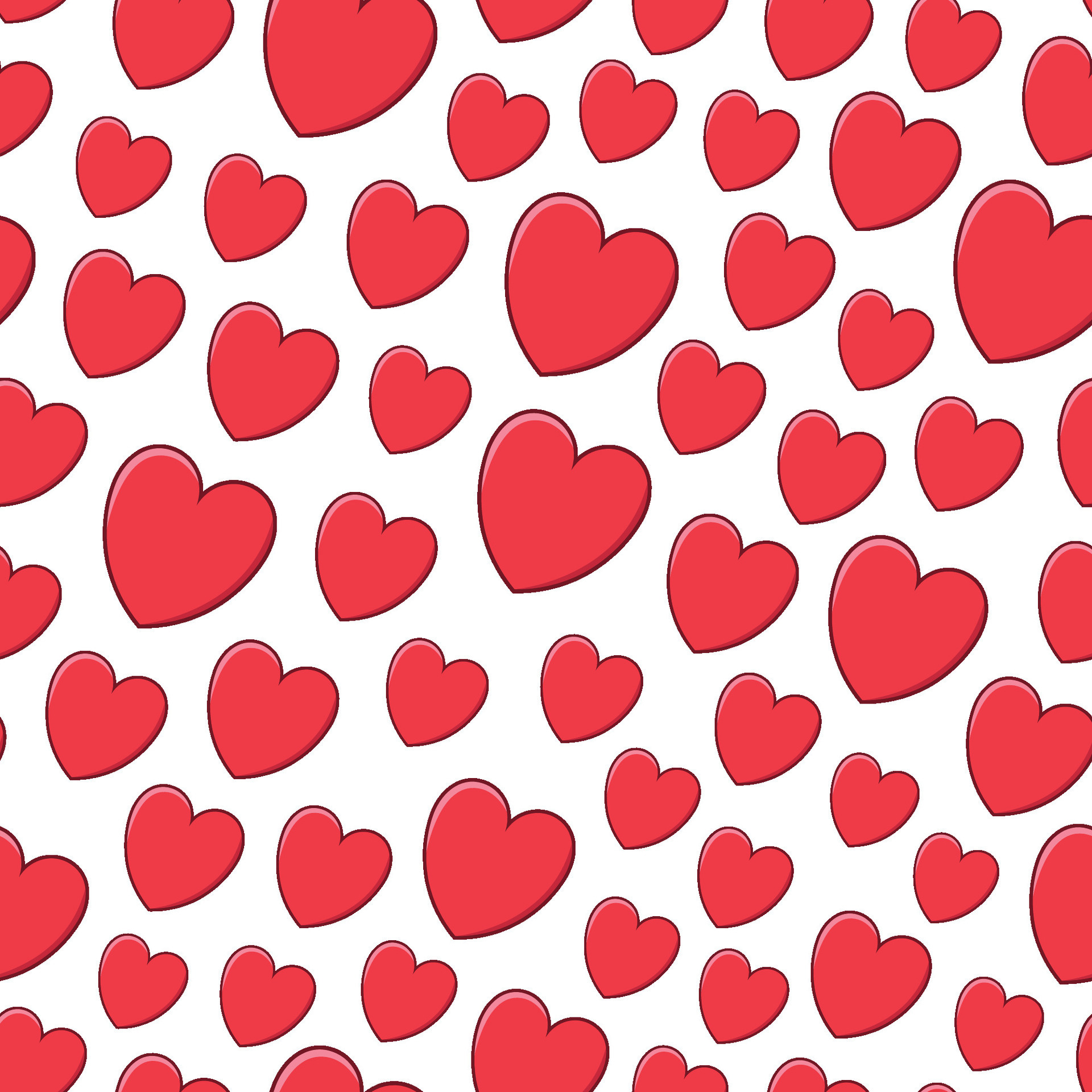 Love heart repeat pattern design vector background, red heart shapes ...