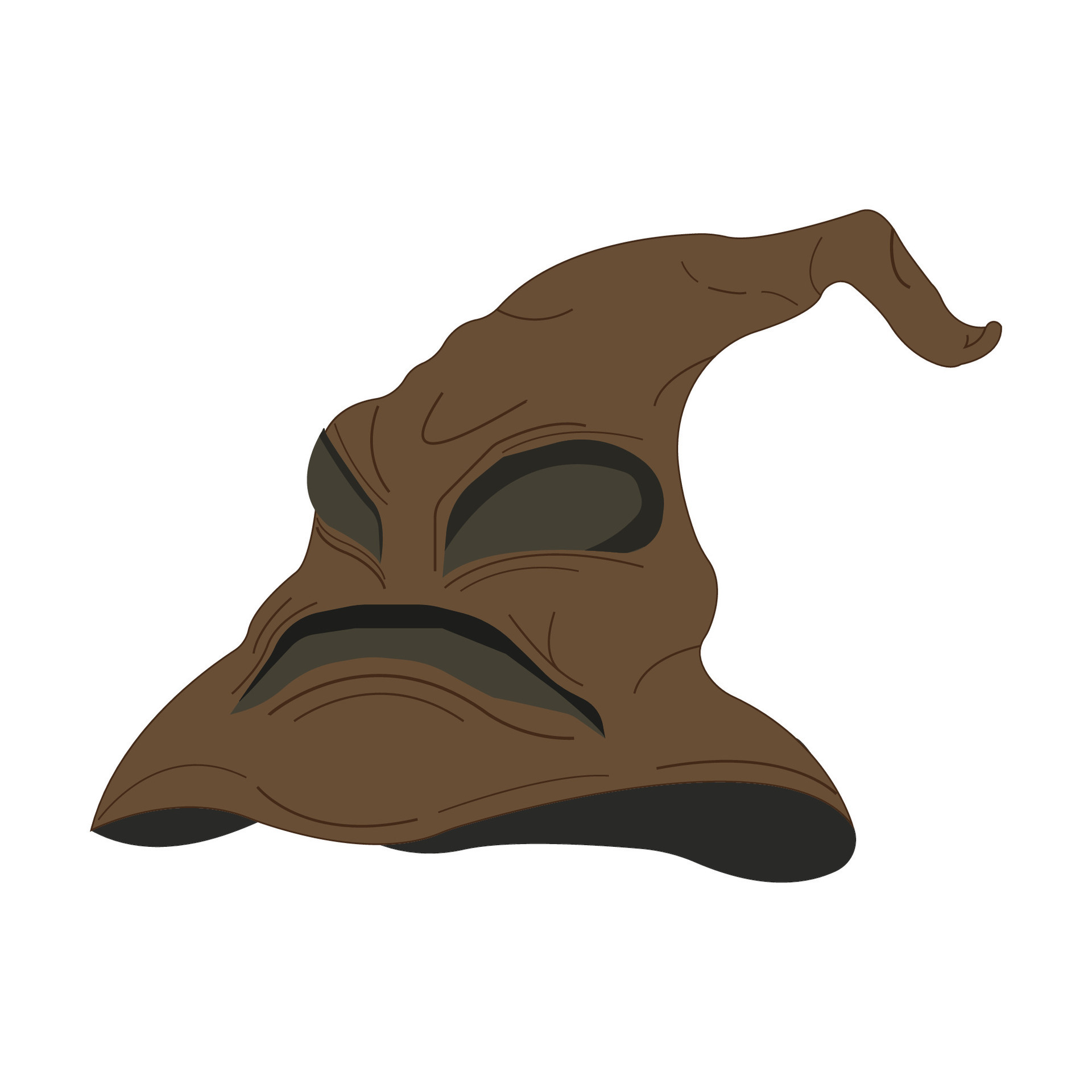 Sorting hat for wizards. Vector set in cartoon style. All elements are ...