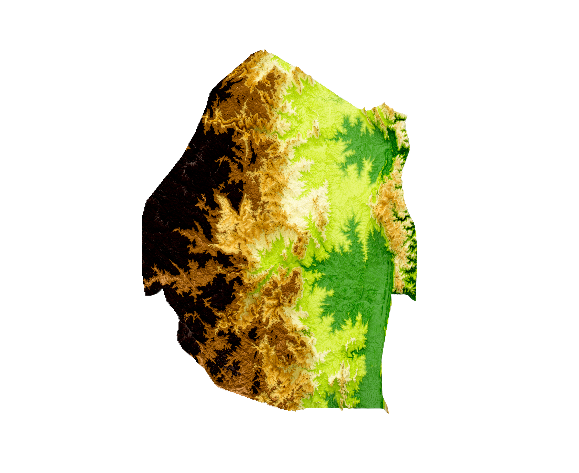 Eswatini Map Shaded Relief Color Height Map 3d Illustration 29167505 Png