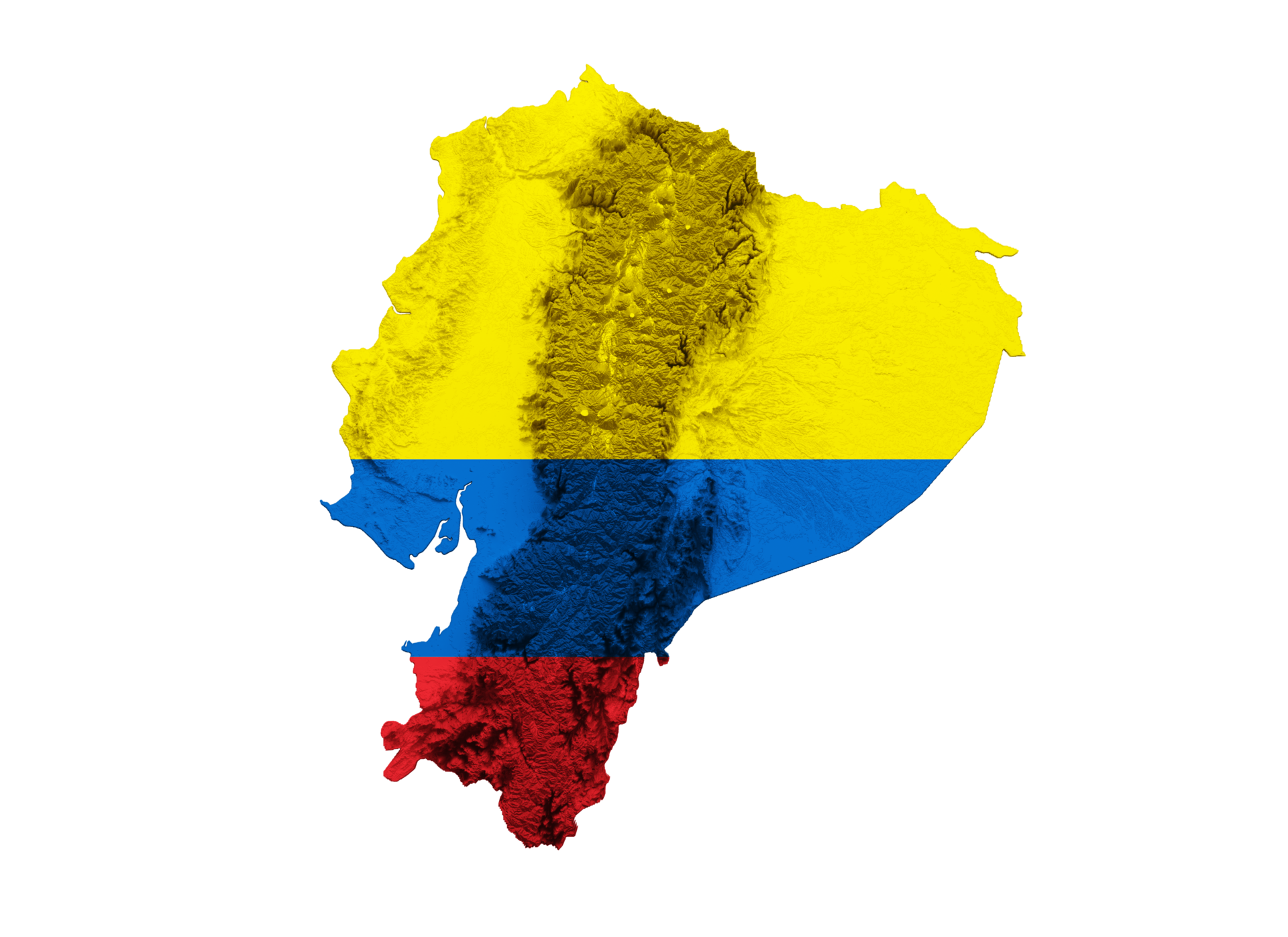 Ecuador Map Flag Shaded relief Color Height map 3d illustration ... Ecuador Map Flag Shaded relief Color Height map 3d illustration ...