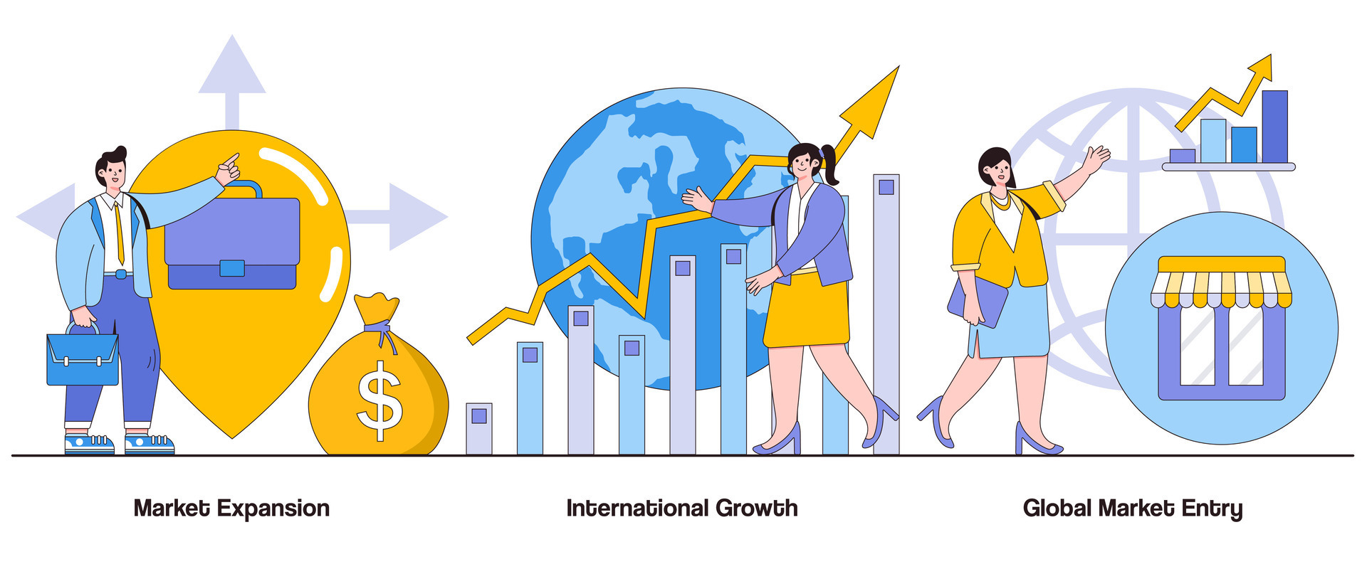 Market expansion, international growth, global market entry concept ... Market expansion, international growth, global market entry concept ...