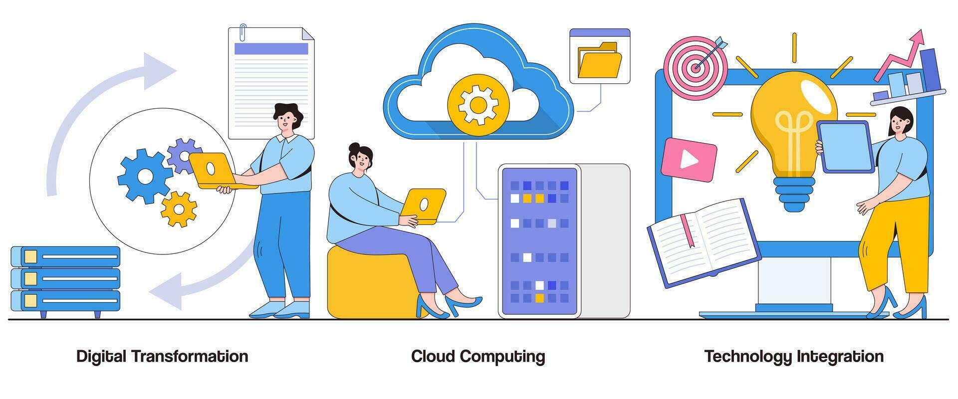 Digital transformation, cloud computing, technology integration concept ... Digital transformation, cloud computing, technology integration concept ...
