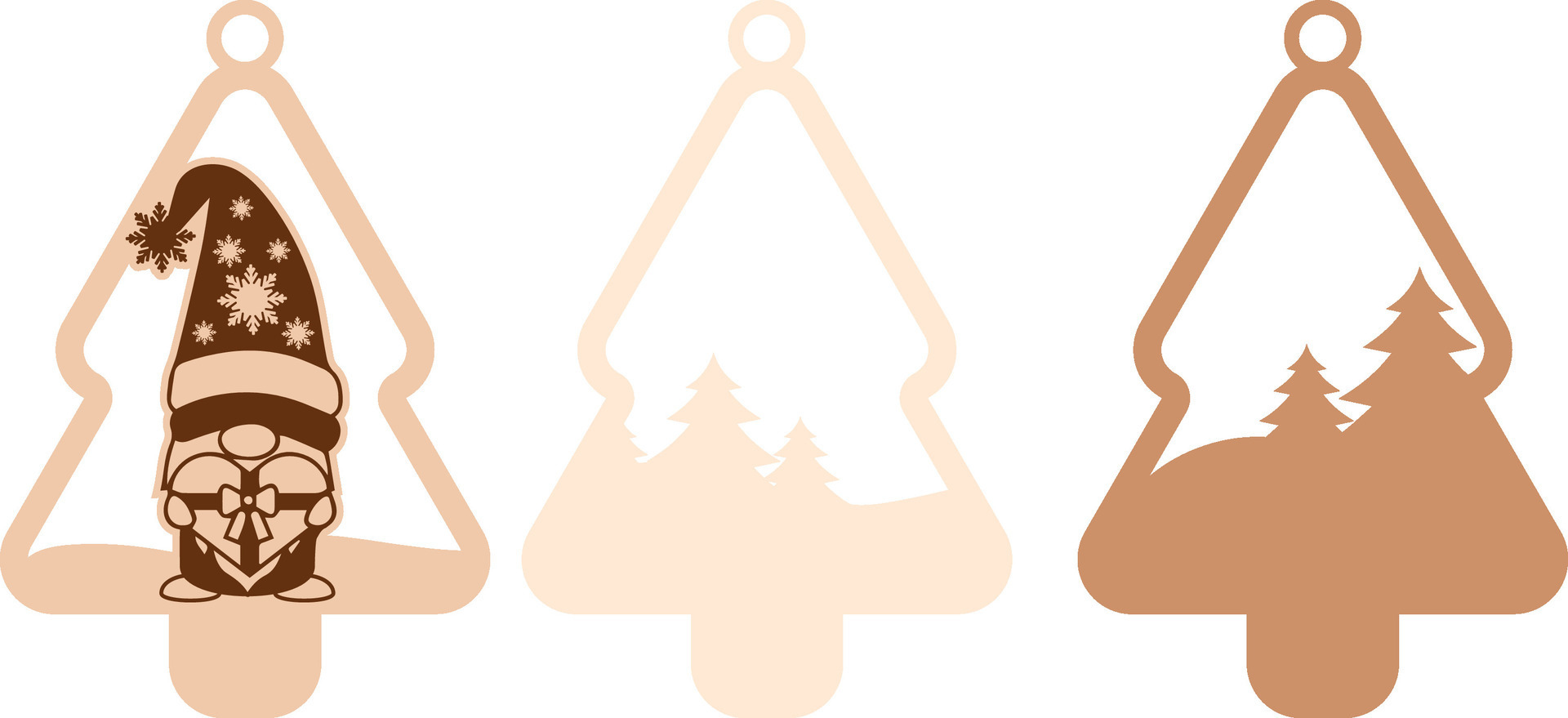 Christmas Ornaments Gnomes Bundle Cut Templates. 29172556 Vector Art at ...