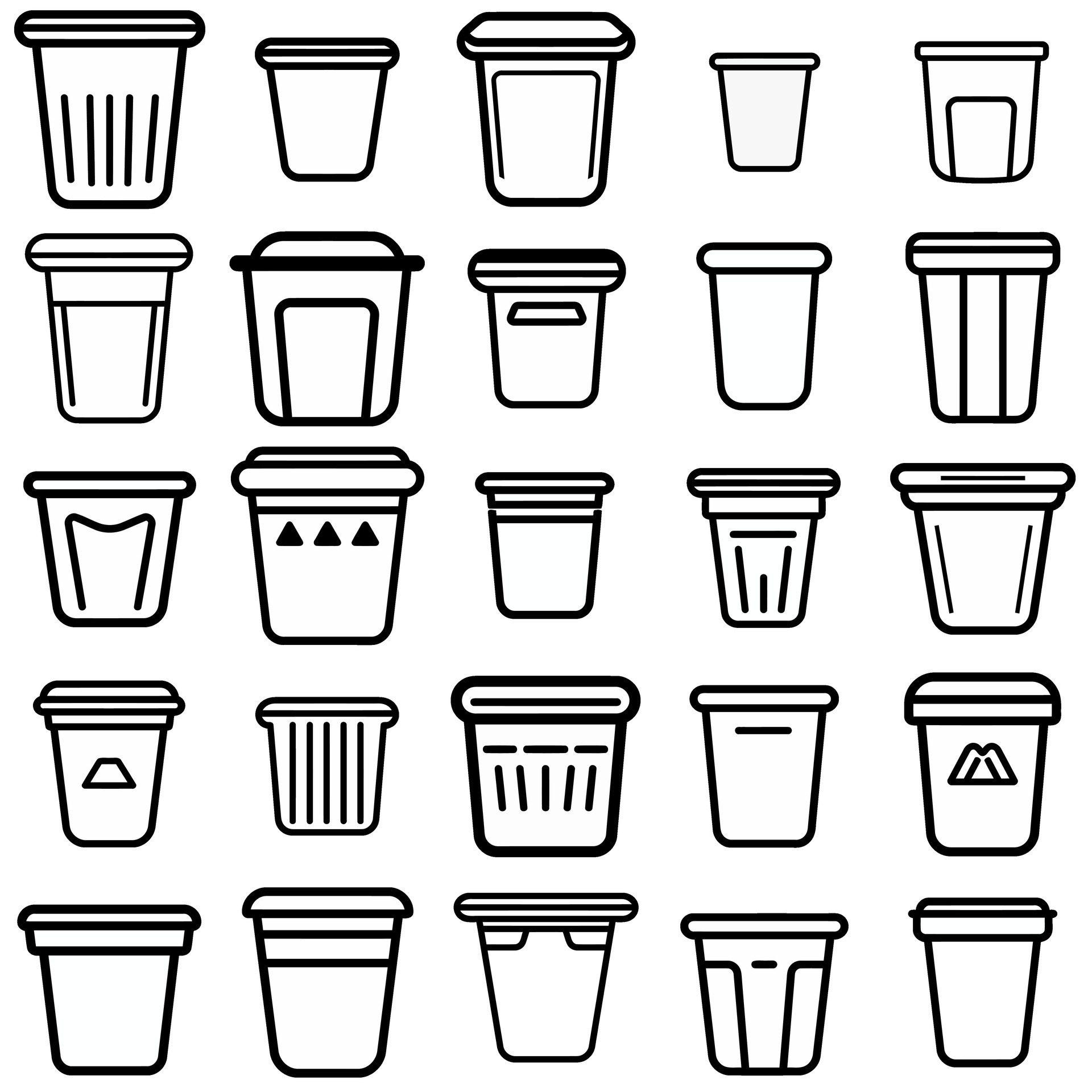 Trash Can Icon Set 29174089 Vector Art at Vecteezy Trash Can Icon Set 29174089 Vector Art at Vecteezy