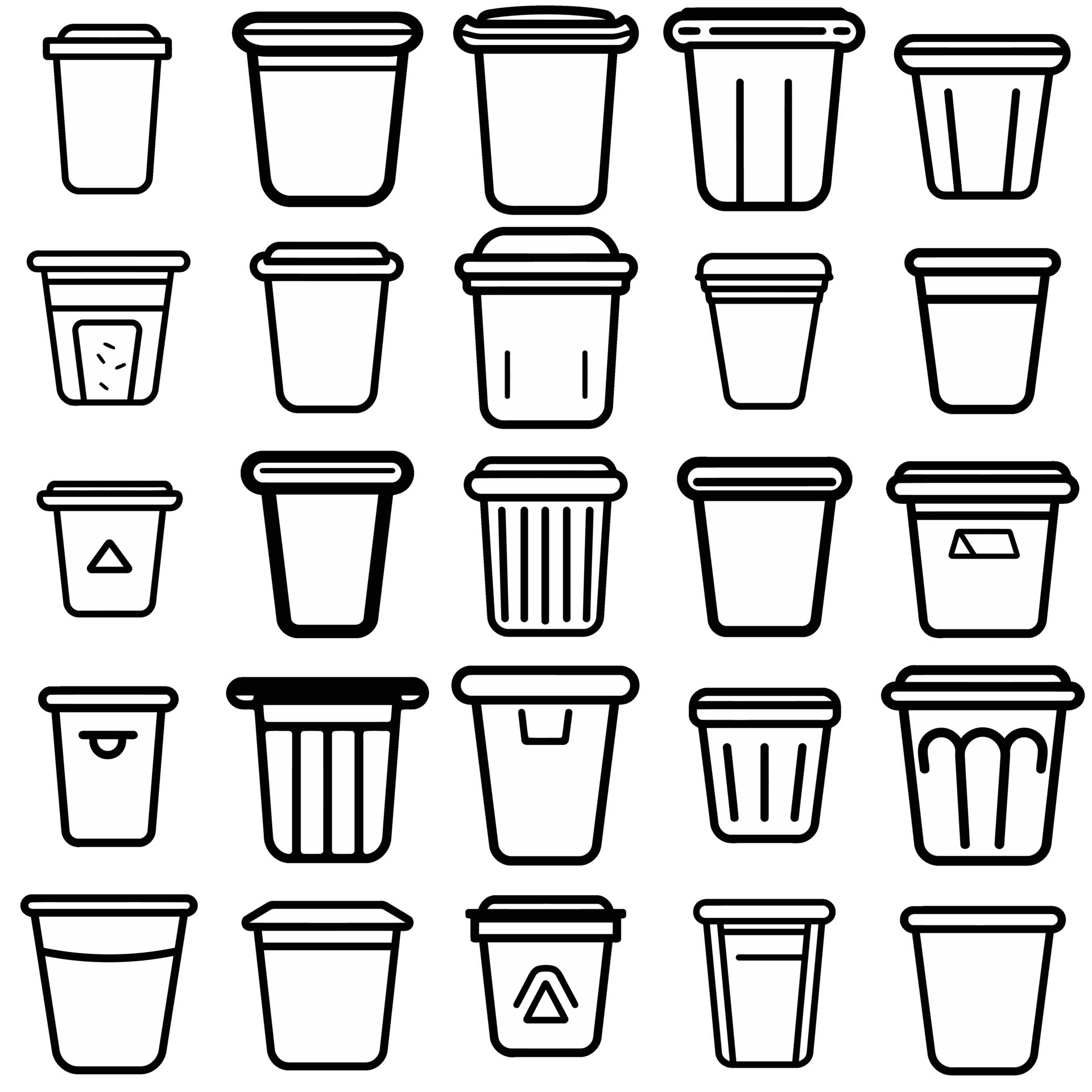 Trash Can Icon Set 29174090 Vector Art at Vecteezy Trash Can Icon Set 29174090 Vector Art at Vecteezy